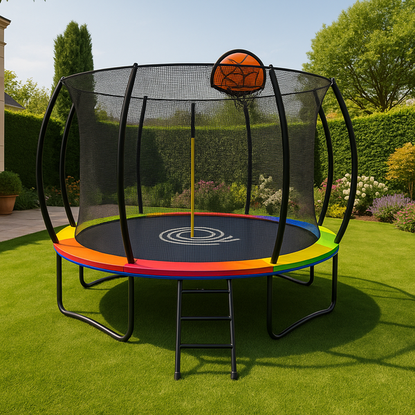 Jumping Roo 12FT Trampoline With Basketball Hoop/Sunshade Net – Uxuan ...