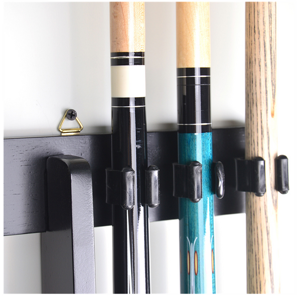 Billiard Wall Rack With 6 Holes - Solid Wood Black – Uxuan Sports